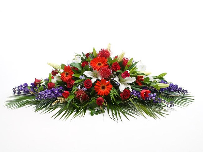 Casket Spray (Bright) - Brambles Boutique Florist